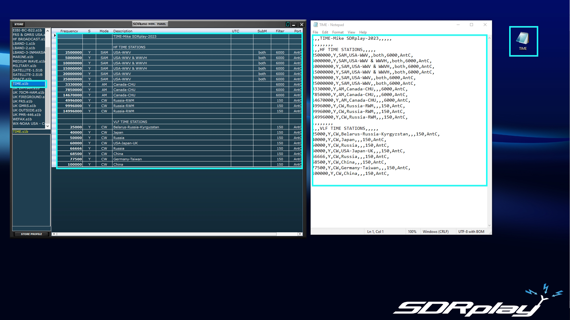 SAVING & RECALLING STORED FREQUENCIES – SDRUno